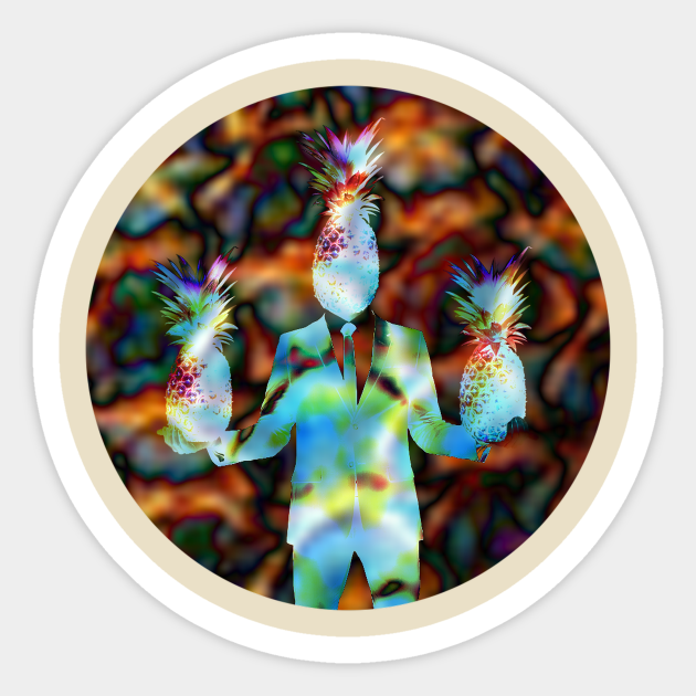 Trippy Pineapple Man Pineapple Sticker Teepublic